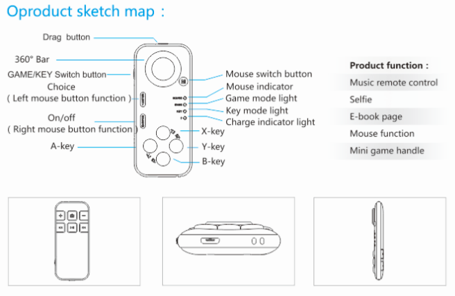 Wireless Remote Joystick Controller Ios Bluetooth Android Gamepad Smart Phone