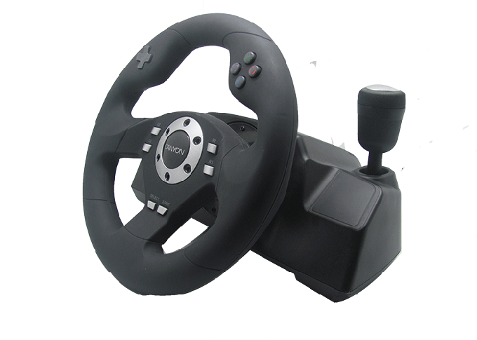 Big Digital / Analog Video Game Steering Wheel And Pedals