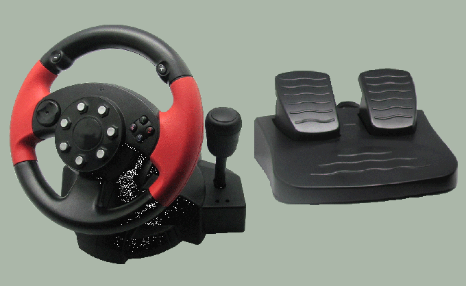 Small USB Vibration PC Game Racing Wheel Pc Steering Wheel And Pedals